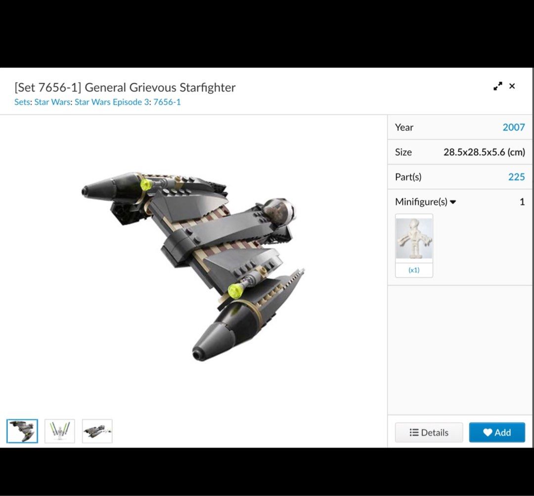 Lego Star Wars 7656 General Grievous Starfighter (2007) / Manual ...