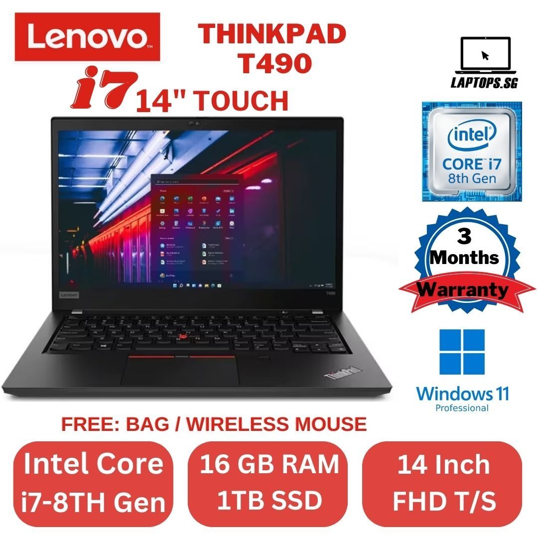 Lenovo Thinkpad T490 Touch Screen i7 Intel core i7-8th Gen/16GB RAM ...