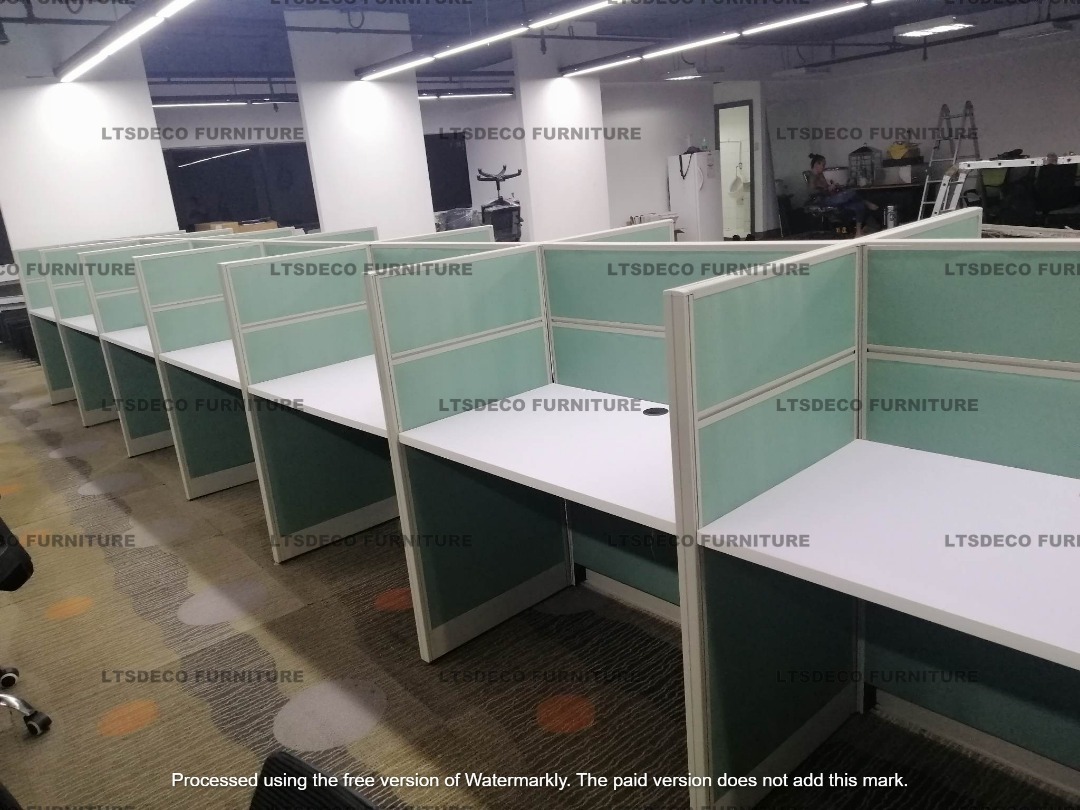 LINEAR WORKSTATION CUBICLE OFFICE PARTITION, Furniture & Home Living ...