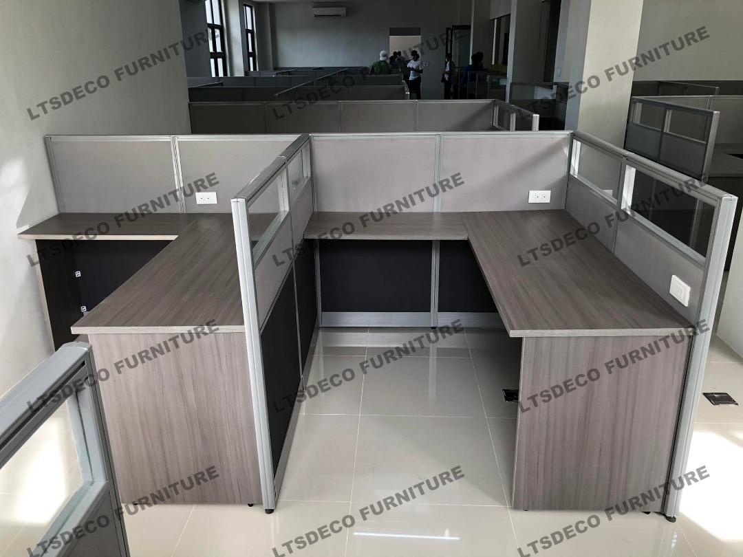 L-Shape Workstation Office Partition, Furniture & Home Living, Office ...