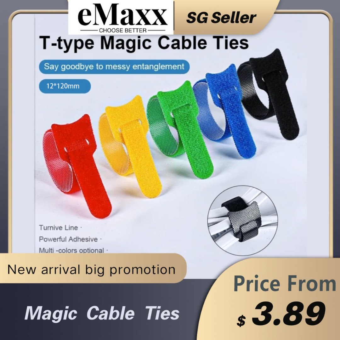 Magic cable clips ties organizers releasable nylon cable management ...