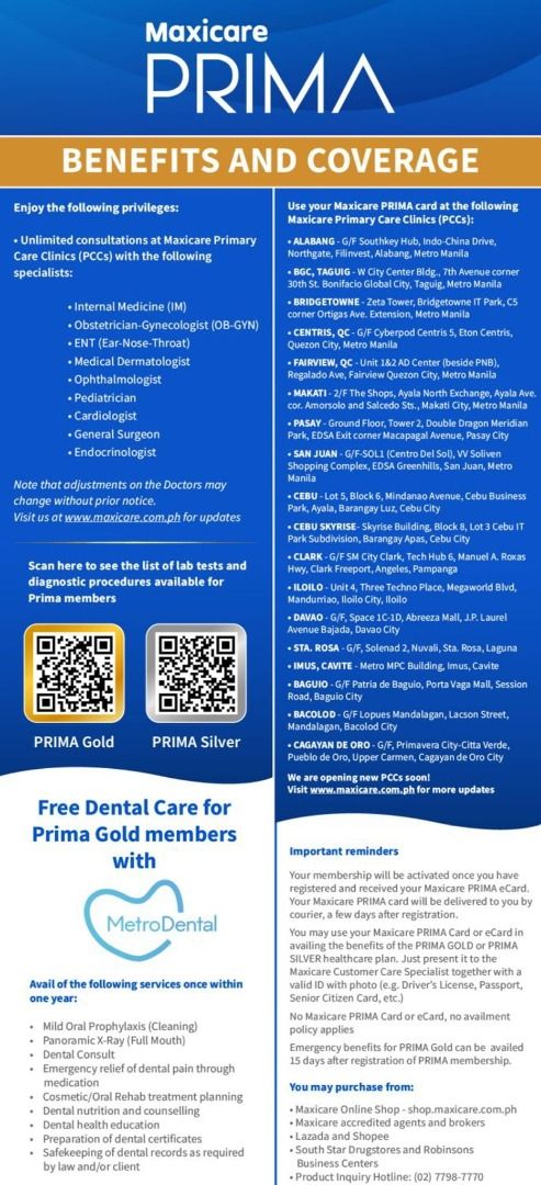 Maxicare PRIMA GOLD health card, Tickets & Vouchers, Store Credits on ...