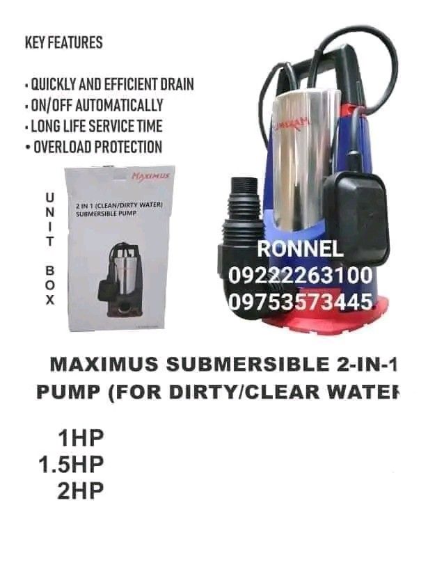 MAXIMUS BRAND STAINLESS SUBMERSIBLE PUMP SEWAGE PUMP, Looking For on Carousell