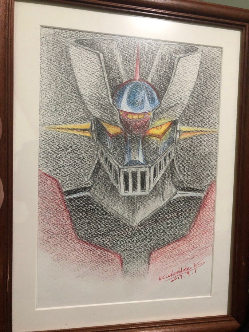 Mazinger Z framed drawing with artist signature, Hobbies & Toys ...