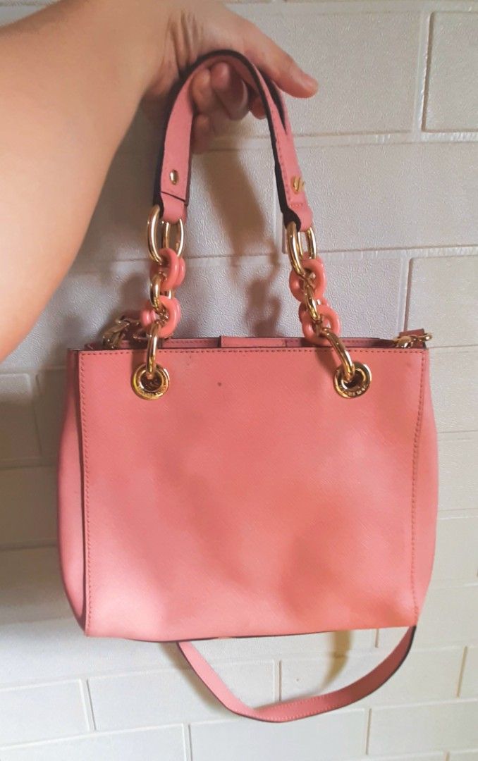 Michael Kors peach handbag and crossbody bag, Women's Fashion, Bags ...