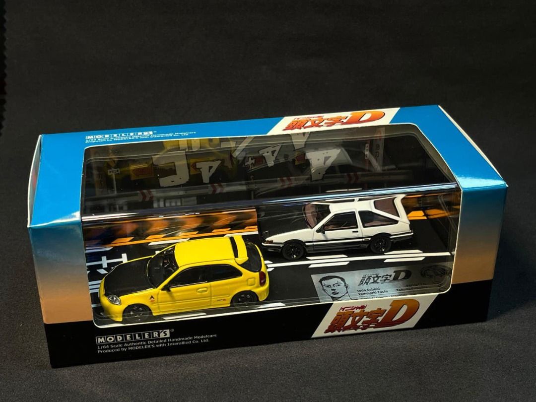 MODELERS 1/64 INITIAL D TOMOYUKI TACHI (TODO EK9) & TAKUMI FUJIWARA ...