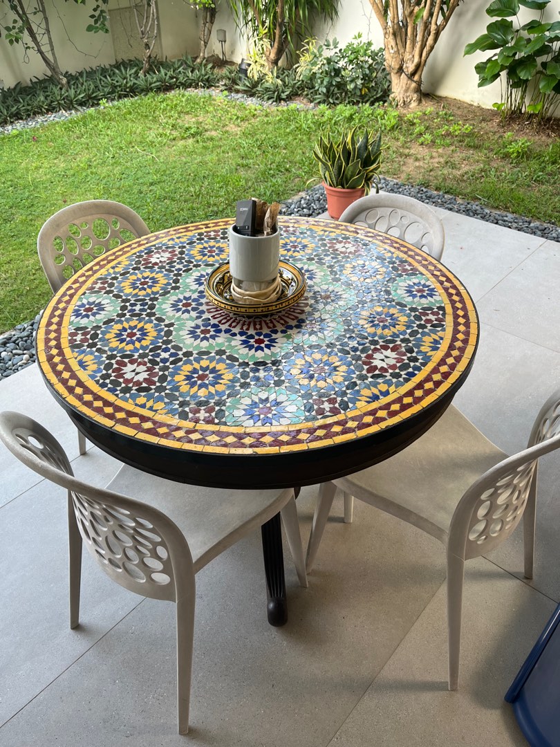 Mosaic coffee shop table, Furniture & Home Living, Furniture, Tables ...