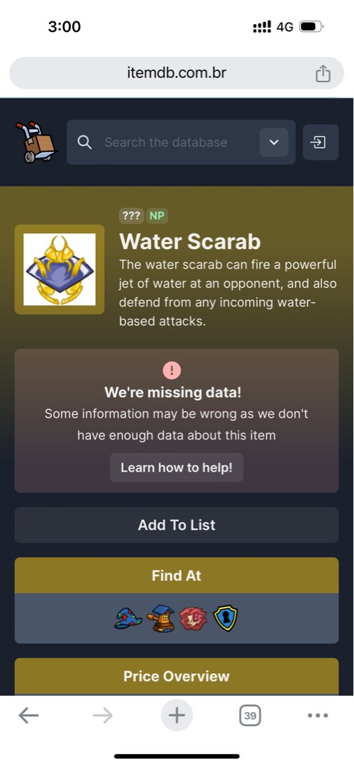 Neopets BD weapon. A very rare Scarab., Video Gaming, Gaming ...