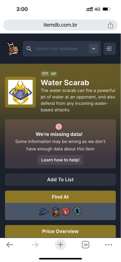 Neopets BD weapon. A very rare Scarab., Video Gaming, Gaming ...