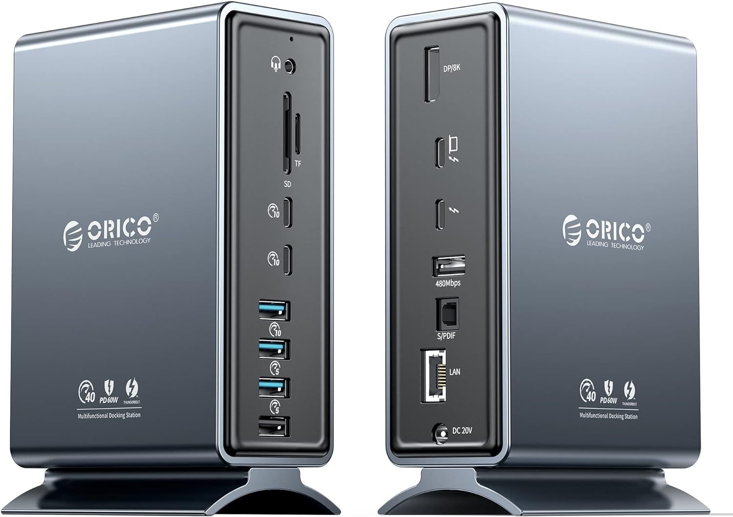 ORICO Thunderbolt 3 Dock, USB C Docking Station,15 in 1 Docking Station ...