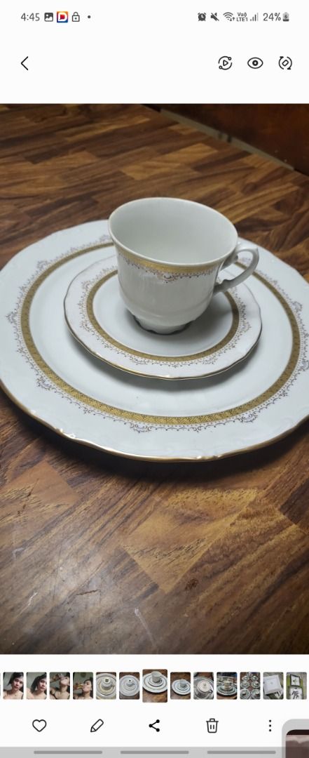 PhilKraft Vintage Gold Lining Dinner Plate, Furniture & Home Living ...