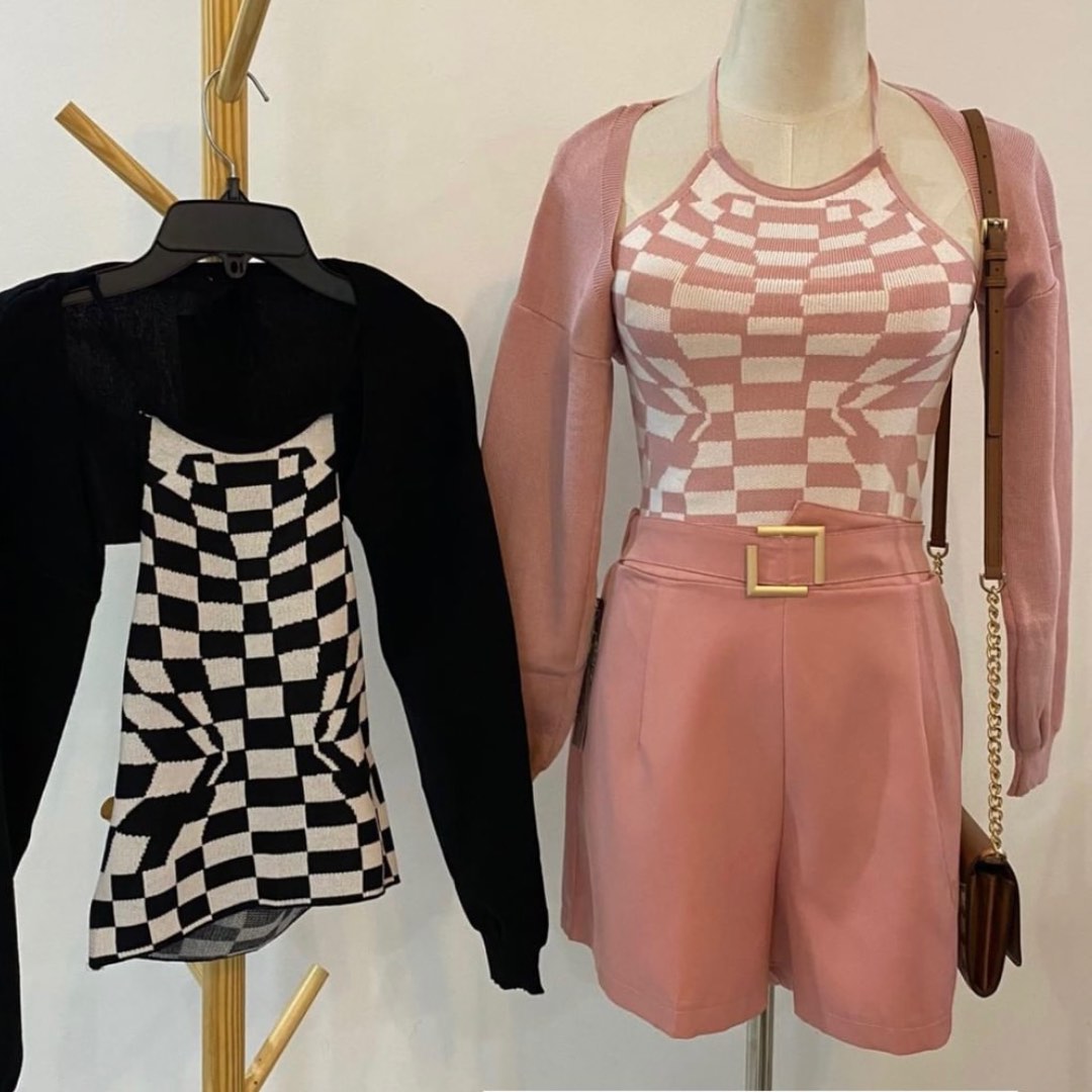 Pink Knitted 2 in 1 Top, Women's Fashion, Tops, Longsleeves on Carousell