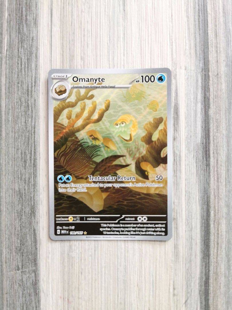 Pokemon TCG Omanyte IR 180/165 Scarlet & Violet 151, Hobbies & Toys ...