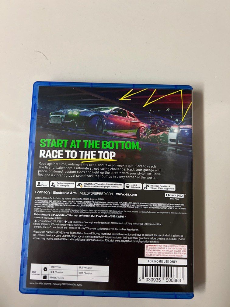 PS5 NFS UNBOUND disk, Video Gaming, Video Games, PlayStation on Carousell