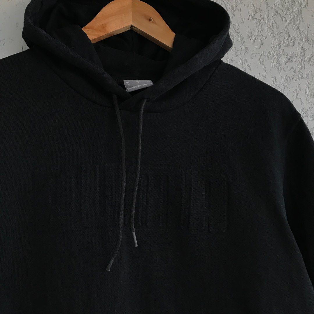 Puma embossed logo black hoodie, Men's Fashion, Tops & Sets, Hoodies on ...