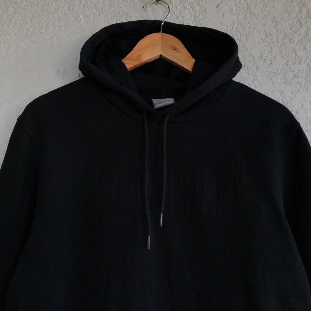 Puma embossed logo black hoodie, Men's Fashion, Tops & Sets, Hoodies on ...