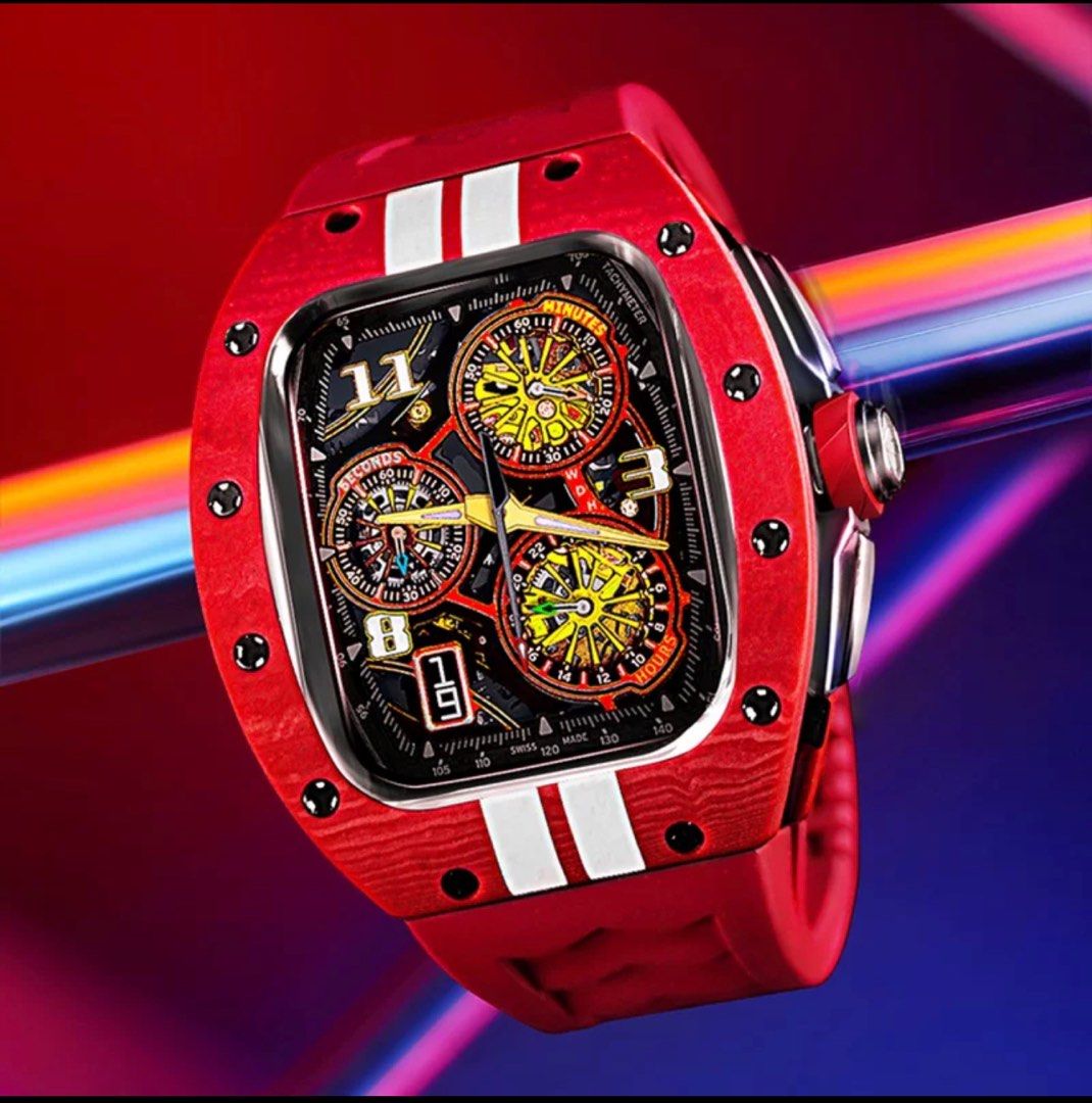 Racing rm style Apple Watch series 9 8 7 6 5 4 45mm 44mm, Men's Fashion ...