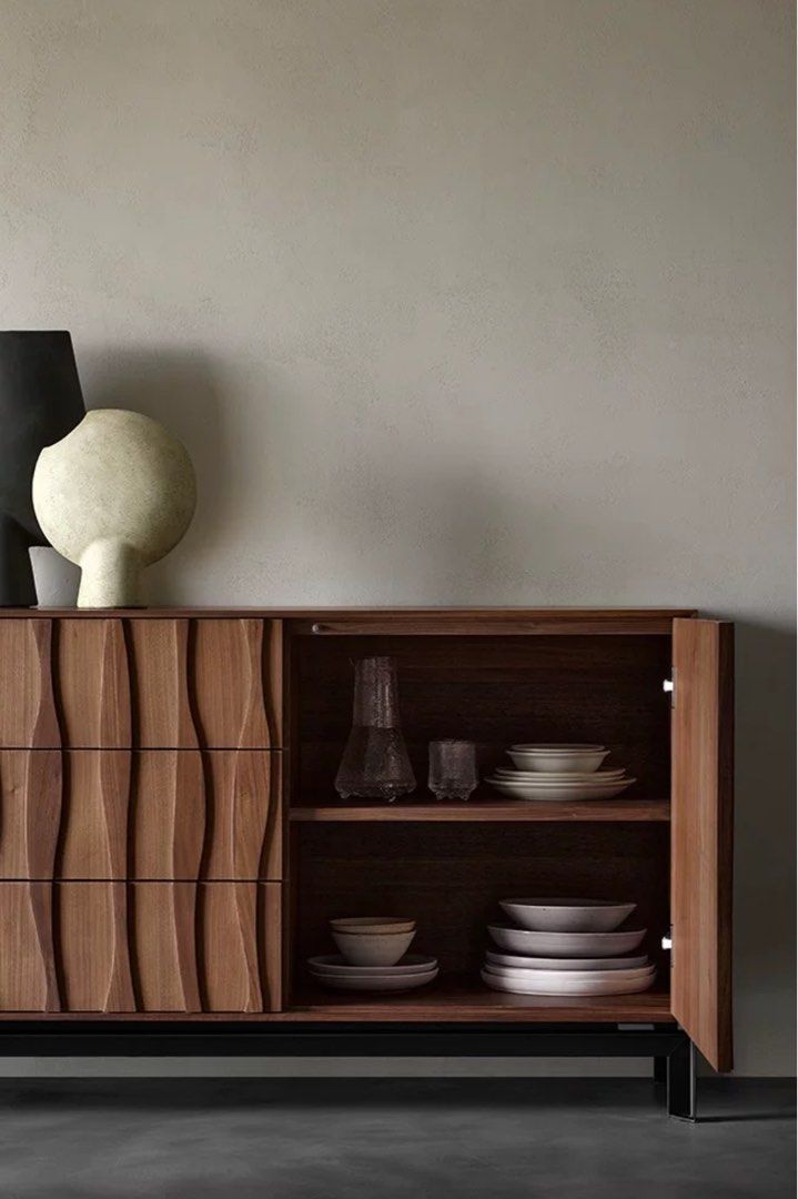 RAINE Rustic Walnut Sideboard, Furniture & Home Living, Furniture, Tables & Sets on Carousell