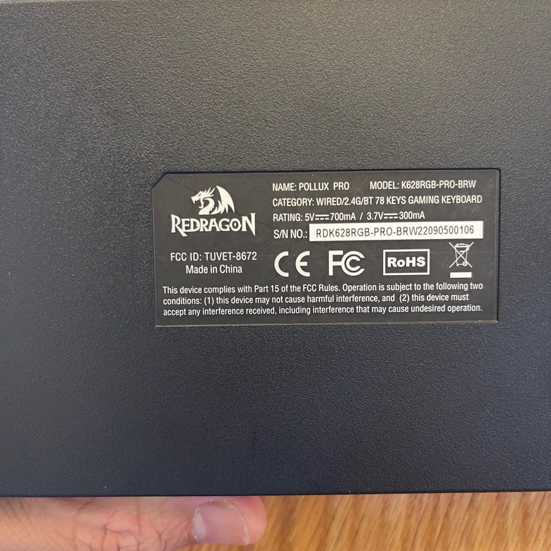 Redragon Pollux Pro K628 Wireless Mechanical Keyboard, Computers & Tech ...