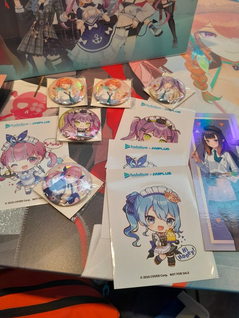 SELLING ANIPLUS HOLOLIVE STICKER,PINS AND TRADE, Hobbies & Toys ...