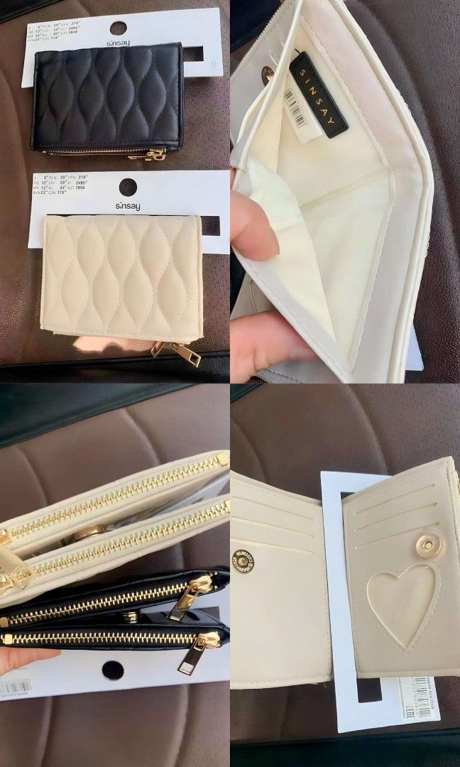 Sinsay Quilted Wallet in Nude and Black, Luxury, Bags & Wallets on ...