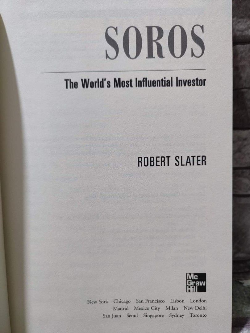 SOROS The World's Most Influential Investor By ROBERT SLATER, Hobbies ...