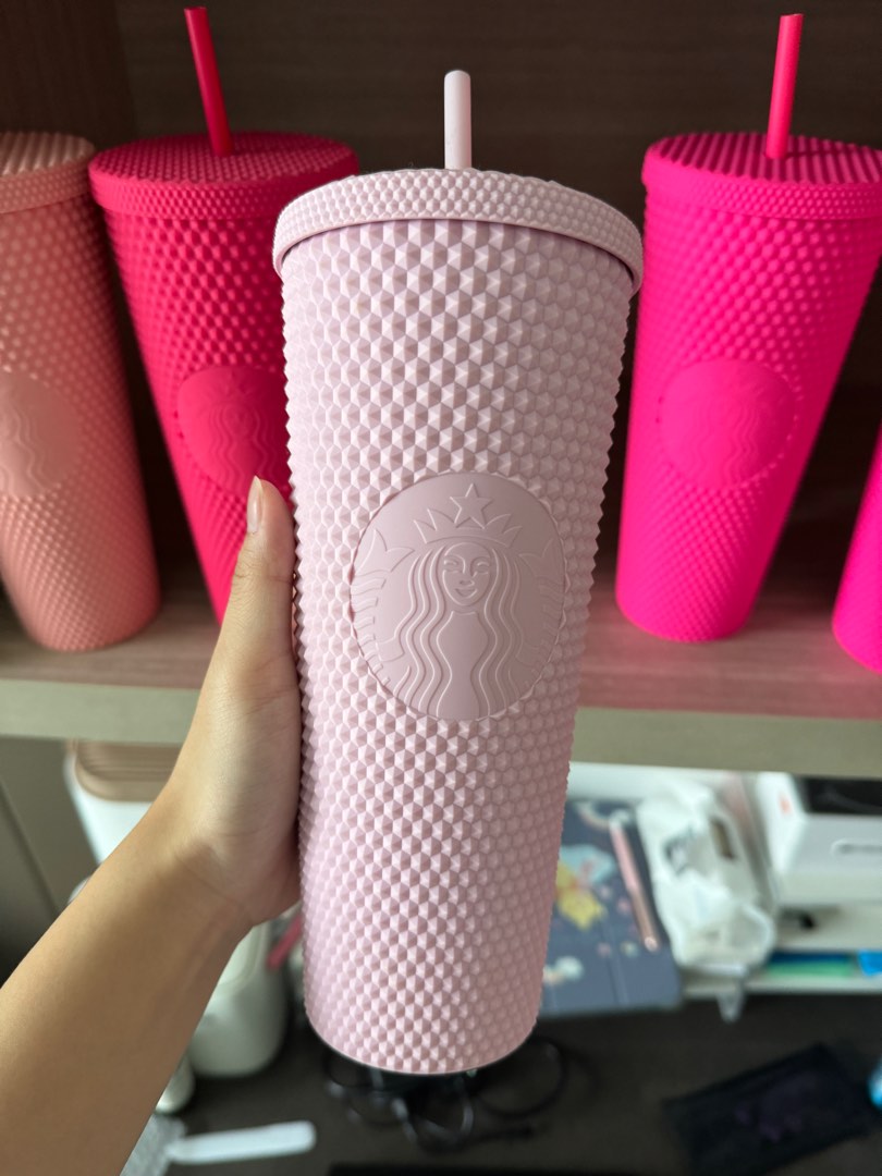 Starbucks indonesia soft pink studded cold cup, Furniture & Home Living ...