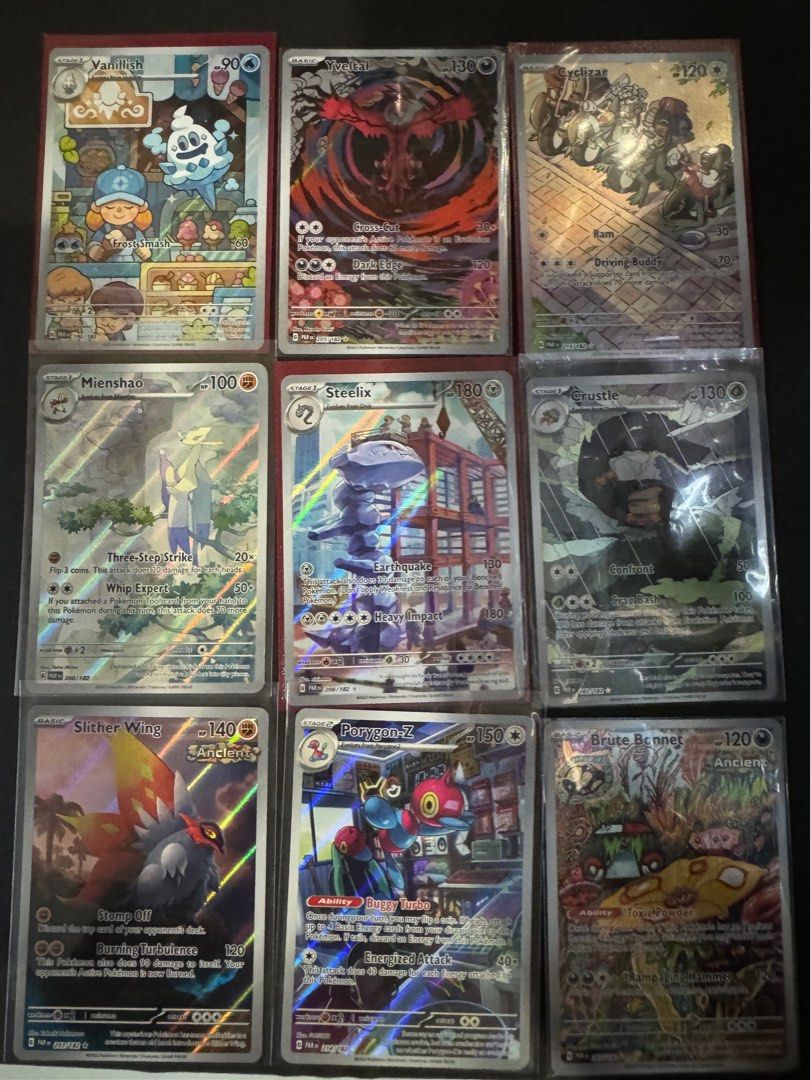 SV04 pokemon IR/AR, steelix IR, Yveltal IR, mienshao IR, crustle IR, slither wing IR, porygon Z ...