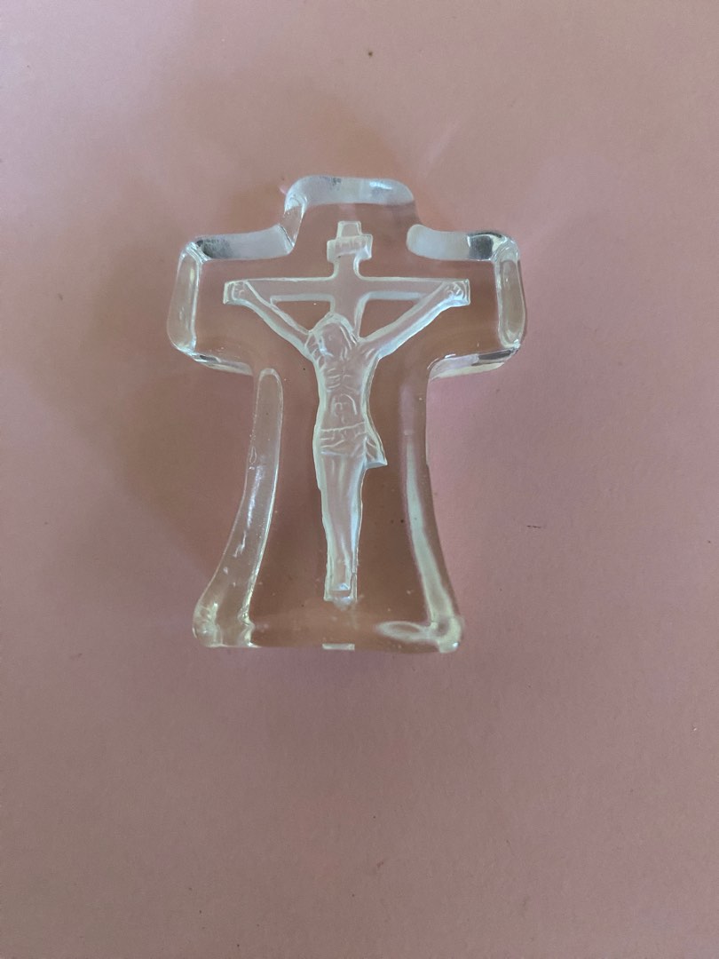 Transparent Crystal Glass Small Cross, Furniture & Home Living, Home ...