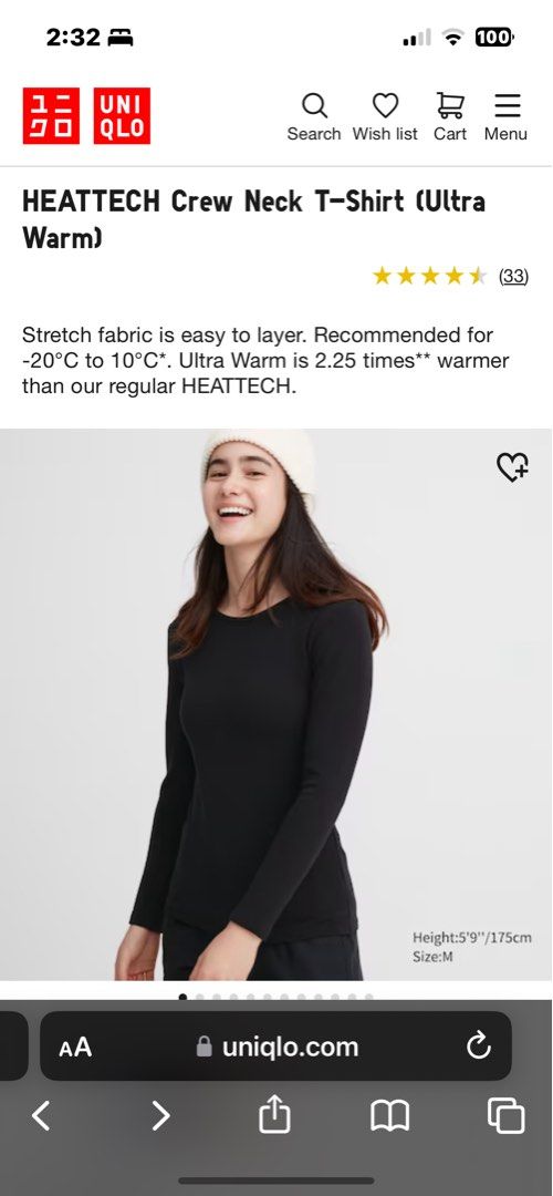 Uniqlo heat tech (ultra warm), Women's Fashion, Tops, Longsleeves on ...