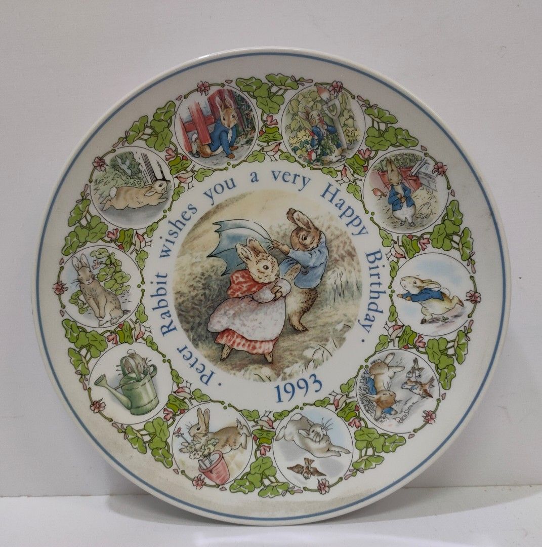 Vintage Beatrix Potter 1993 Peter Rabbit Birthday Plate by Wedgwood ...