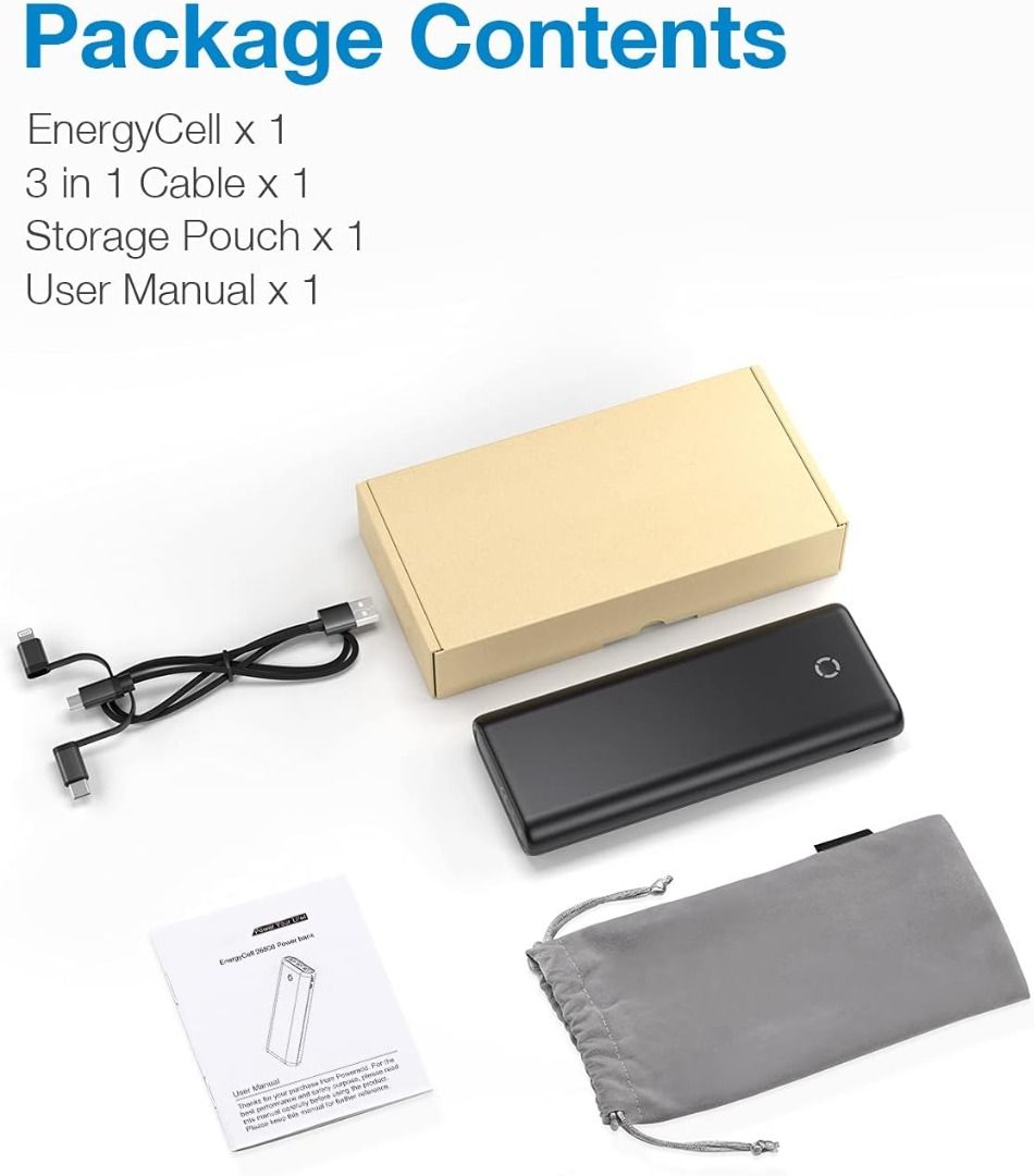 0101 EnergyCell Portable Charger, 26800mAh Fast Charging power bank ...