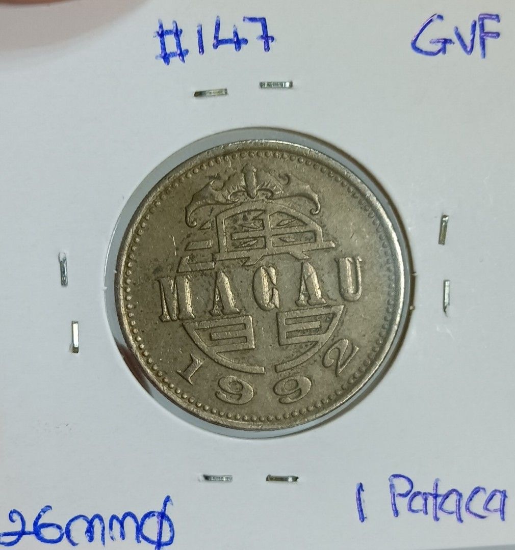 1 Pataca 1992 Macau Coin (GVF) #147, Hobbies & Toys, Collectibles & Memorabilia, Currency on ...