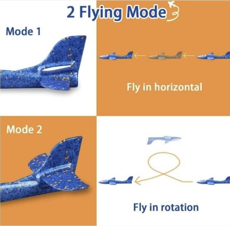 50cm Big Size Hand Throw Plane Flying Glider Foam Aeroplane with LED ...