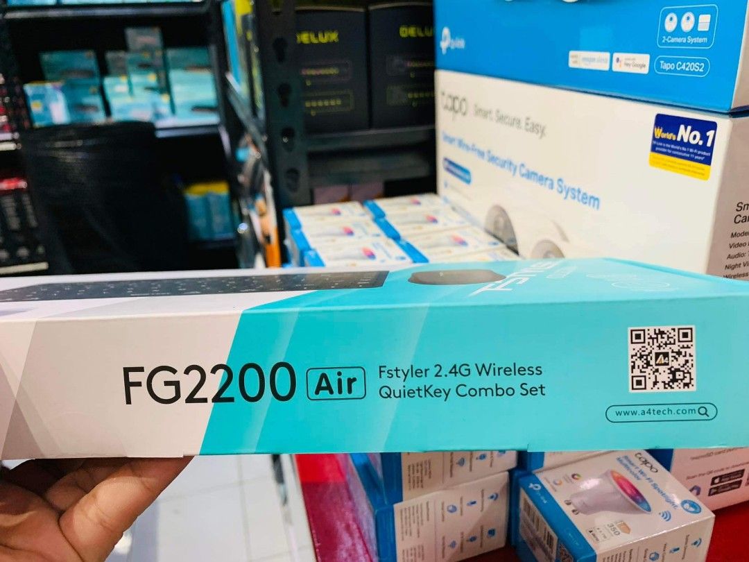 A4Tech FG2200 Air Fstyler 2.4G Wireless QuietKey Silent Compact ...