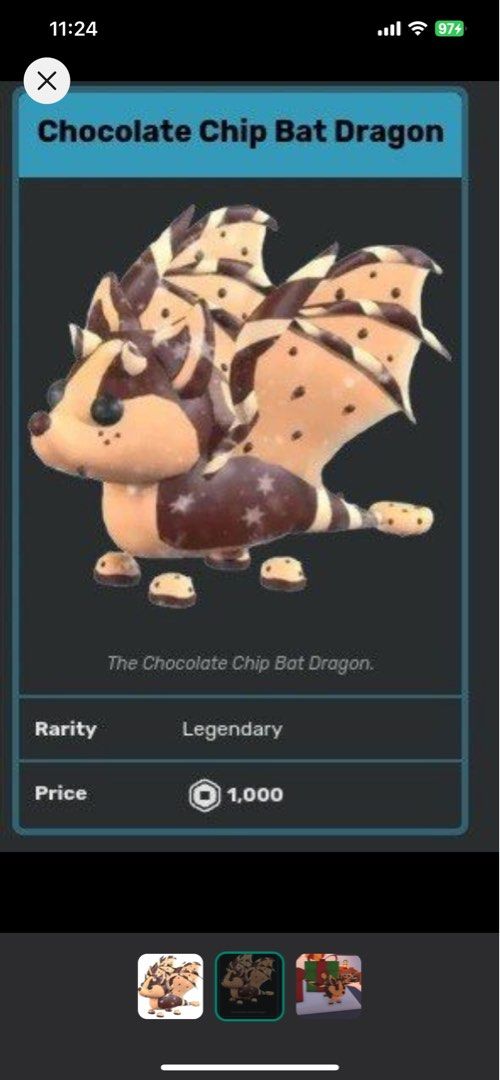 Adopt me Roblox chocolate chip bat dragon, Video Gaming, Gaming ...