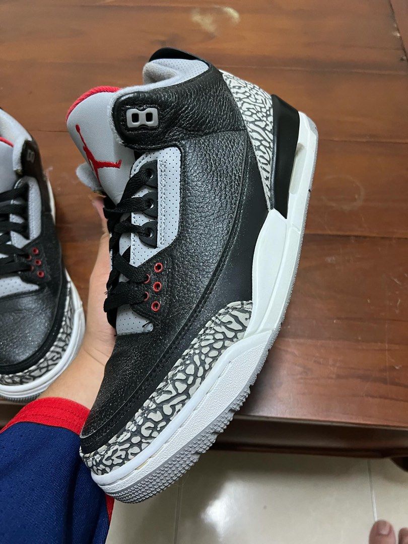 air jordan 3/ aj3 black cement retro 2018, Men's Fashion, Footwear, Sneakers on Carousell