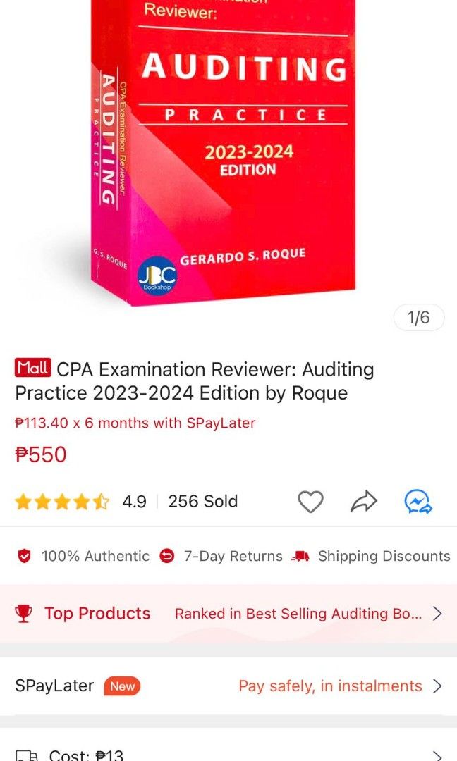 Auditing Practice 2023-2024 Edition by Roque, Hobbies & Toys, Books & Magazines, Assessment ...