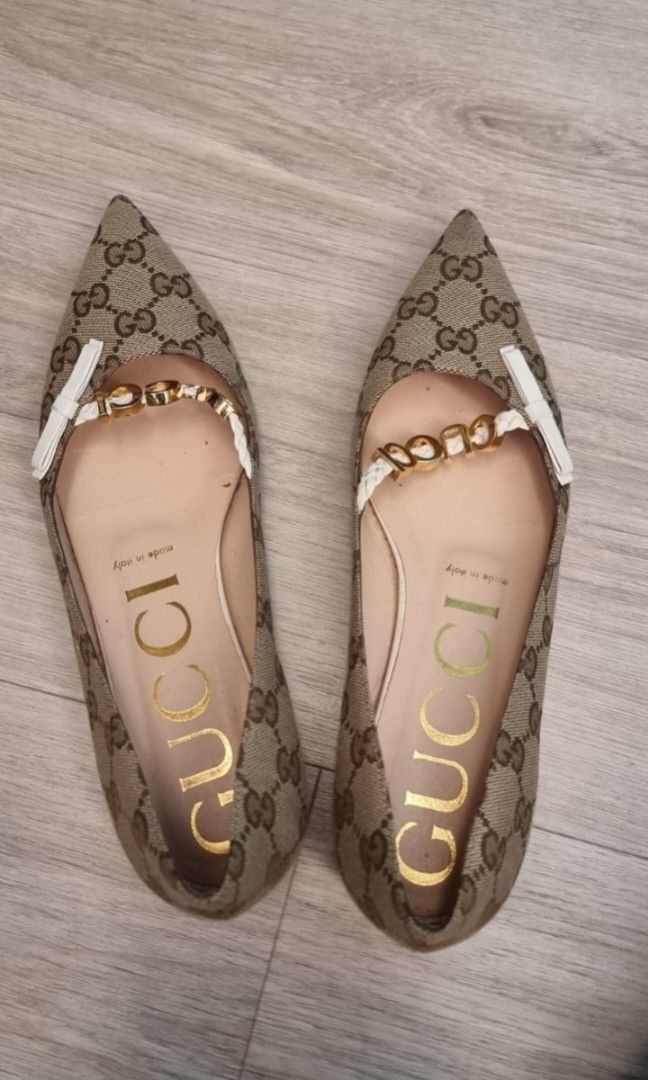 Authentic Gucci Monogram Ballet Flats, Luxury, Sneakers & Footwear on ...