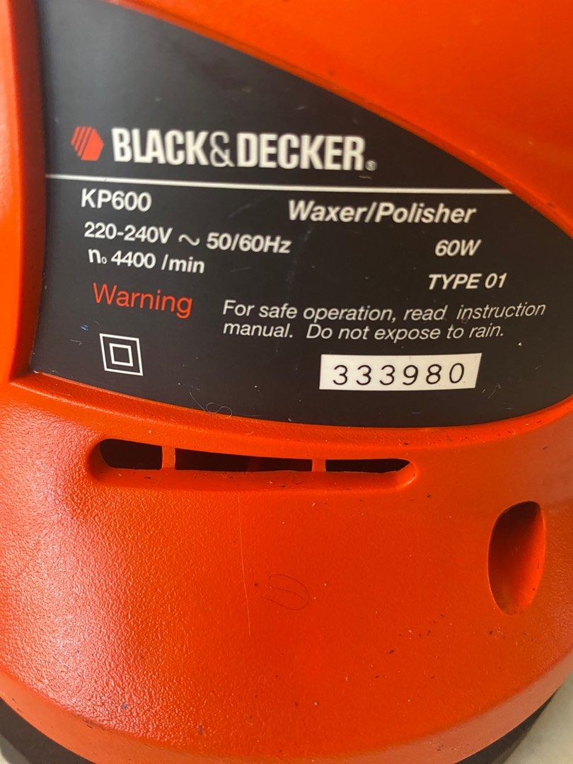 Black & Decker Waxer/Polisher KP600, Furniture & Home Living, Home ...