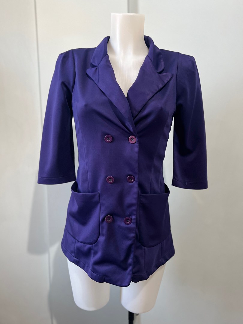 Blue violet blazer coat, Women's Fashion, Coats, Jackets and Outerwear ...