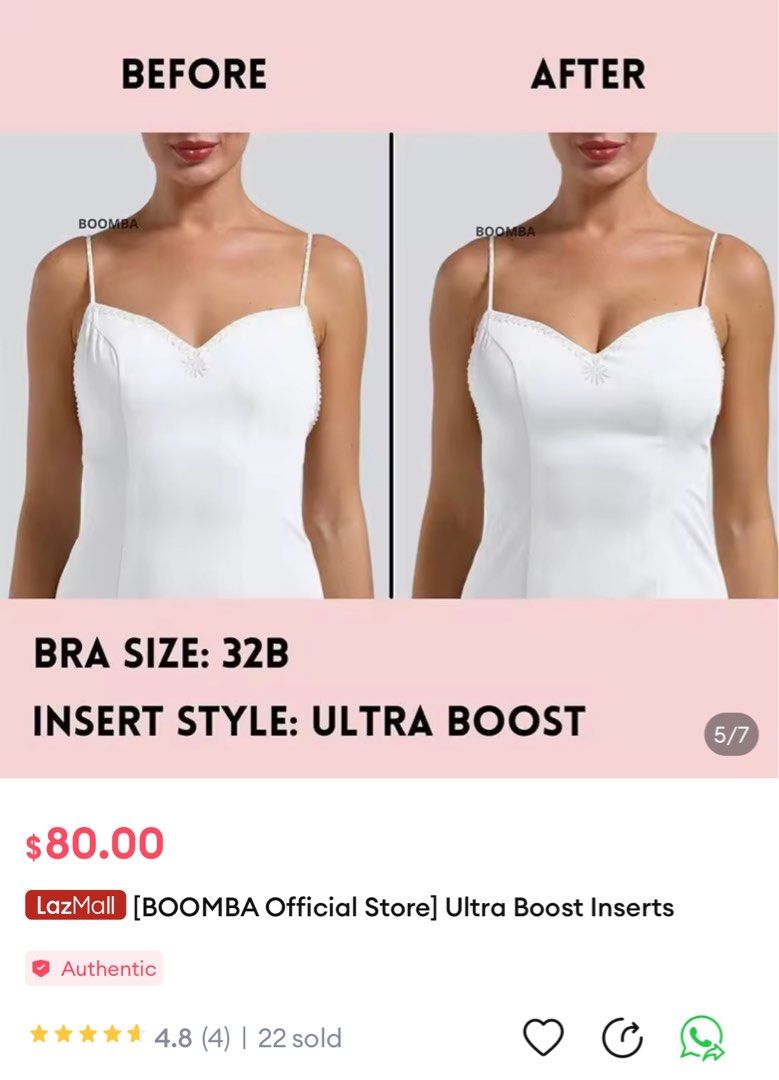 Boomba Push Up Insert, Women's Fashion, New Undergarments & Loungewear ...