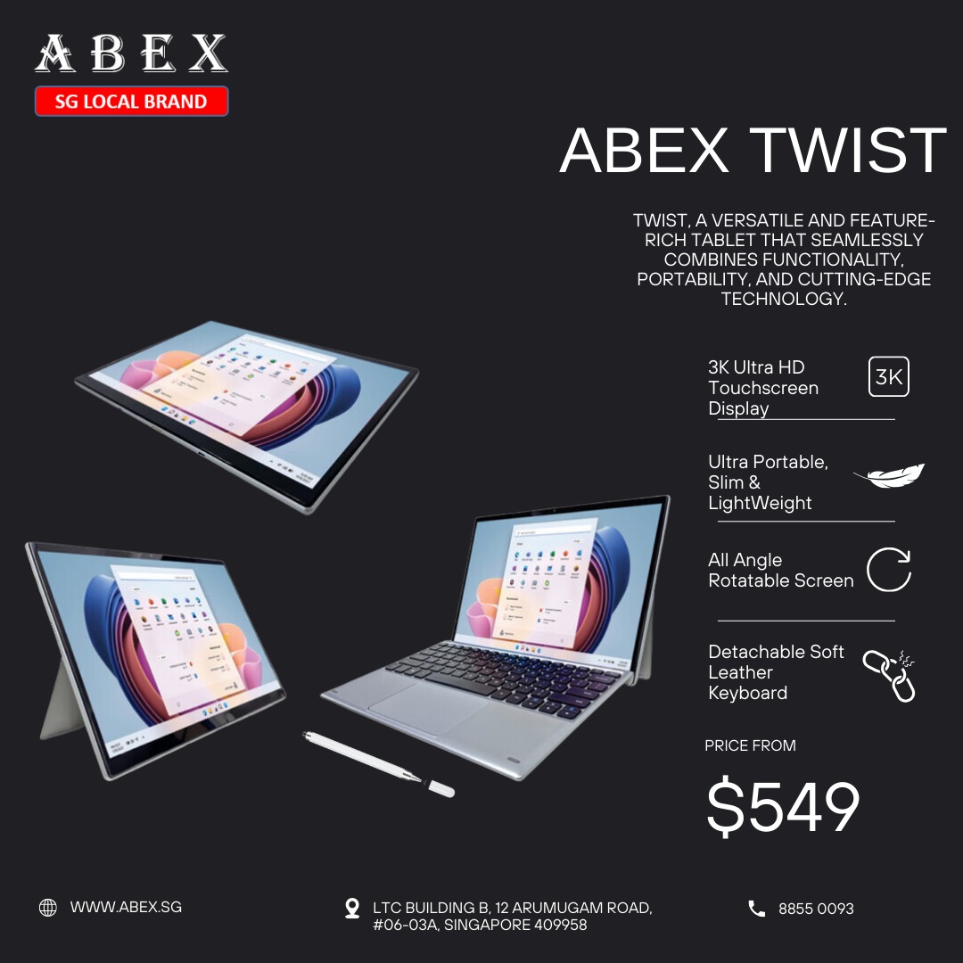 Brand New ABEX WT08 2in1 Touchscreen Tablet Windows Laptop / SG Local ...