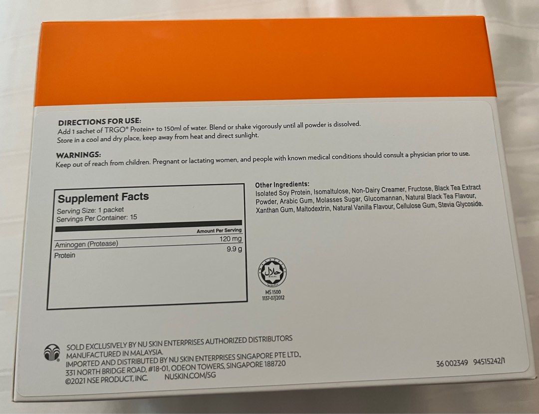 Brand New Nuskin TRGO protein+ soya, Health & Nutrition, Health ...