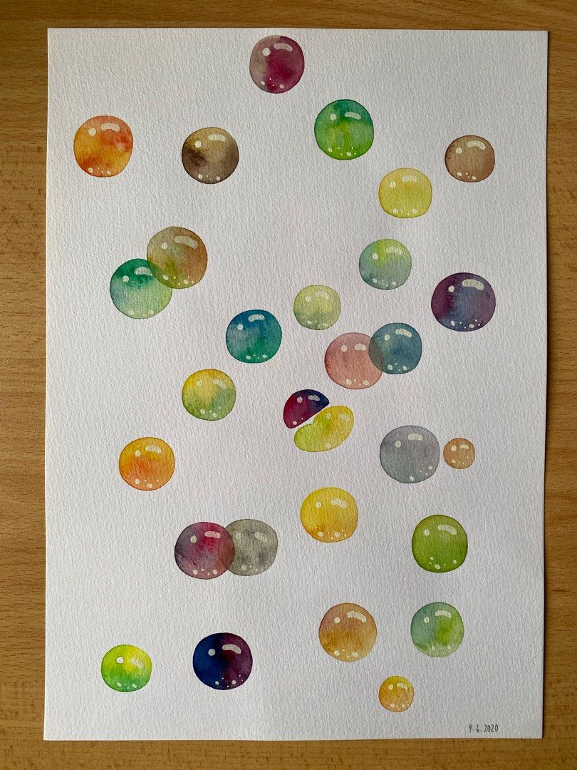 Bubble Watercolour Painting, Hobbies & Toys, Stationery & Craft, Art ...