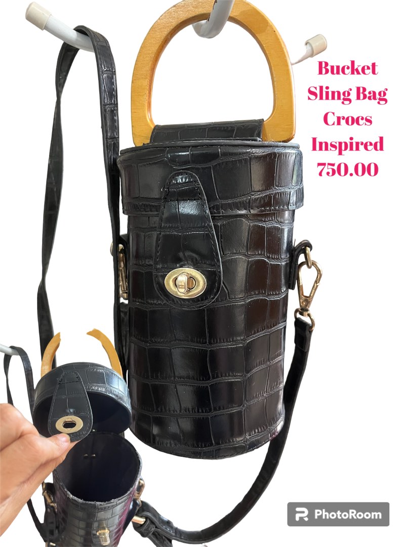 Bucket sling Bag- Preloved Imported Crocs skin inspired, Women's ...