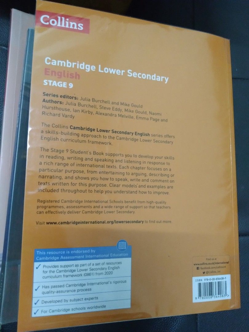[LIKE NEW] COLLINS Cambridge Lower Secondary English Stage 9 Student ...