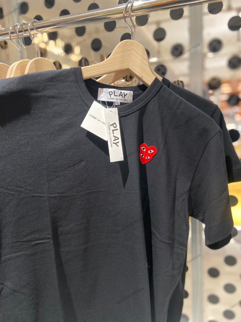 CDG Play Double Heart, Luxury, Apparel on Carousell