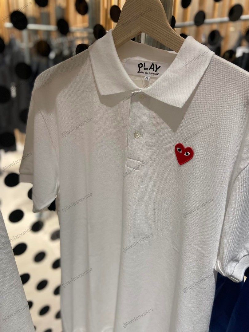 CDG Play Polo Shirt, Luxury, Apparel on Carousell