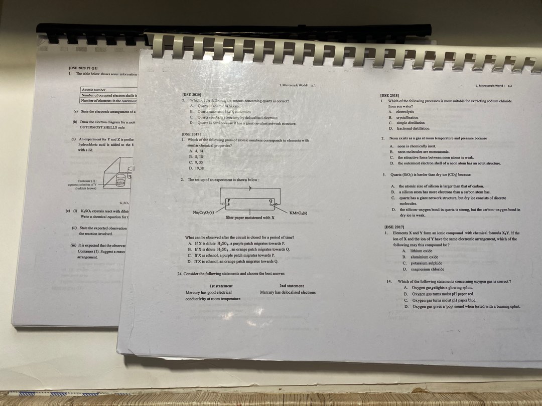 Chemistry Past Paper(LQ+MC+Ans) By Topic, 興趣及遊戲, 書本 & 文具, 書本及雜誌 - 補充練習 ...